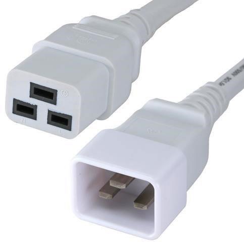 IEC C20 - C19 White PVC Power Lead - Component Buddy