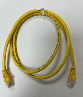 RJ45 Cat5e 1m Yellow UTP Network Patch Lead With Latch Protection Boot ...